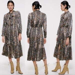 Zara | Dresses | Zara Snake Print Midi Dress | Poshmark